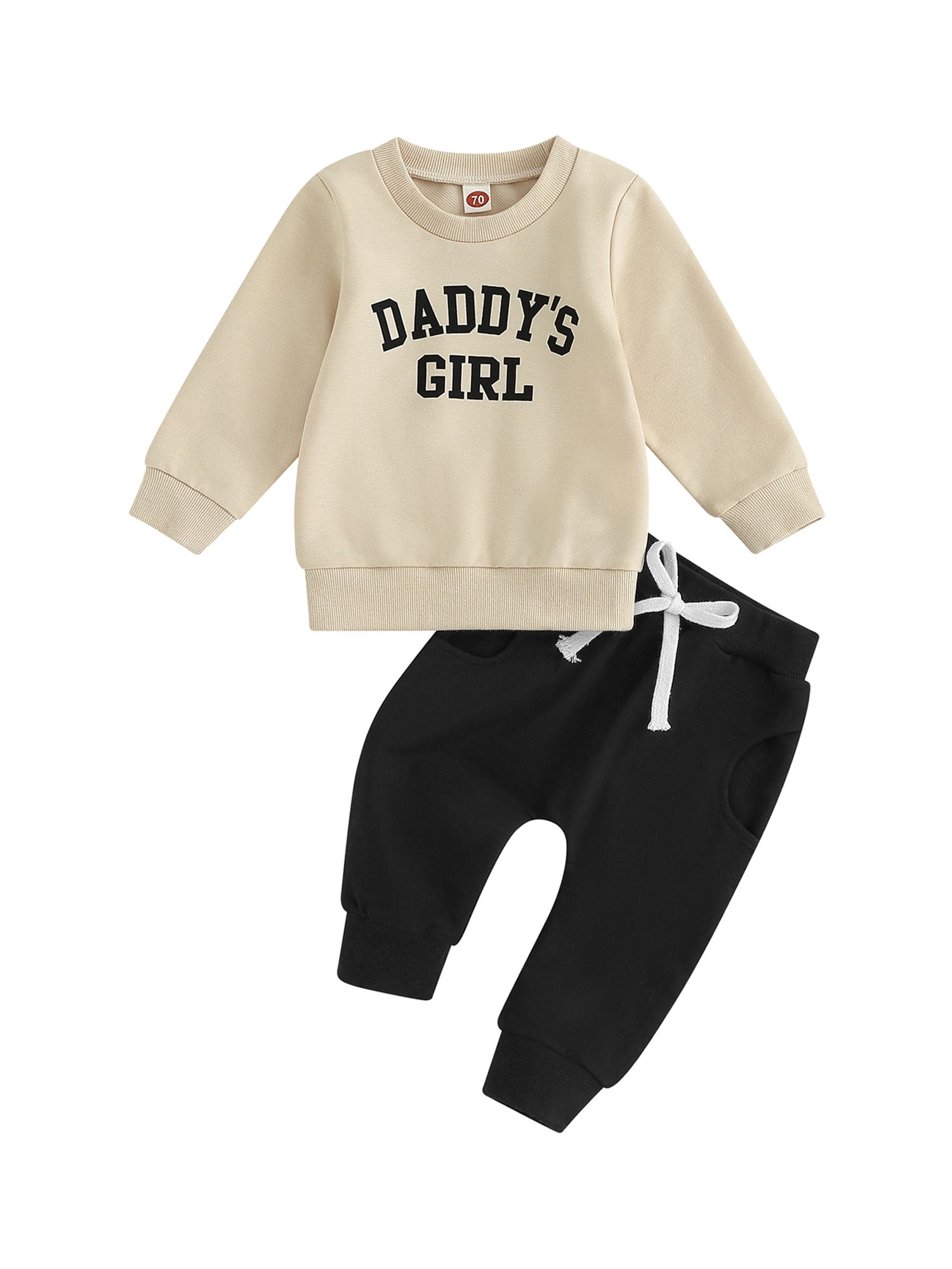 BemeyourBBs Toddler Baby Girls Dadd's Girl Outfit Letters Print Long ...