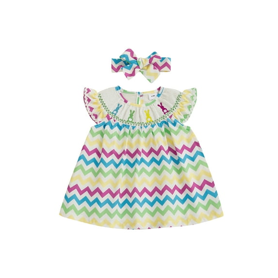 BemeyourBBs Toddler Baby Girls Easter Dress Rabbit Carrot Embroidery ...