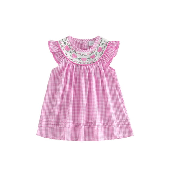 BemeyourBBs Toddler Baby Girls Summer Dress Cotton Solid Plaid Gingham ...