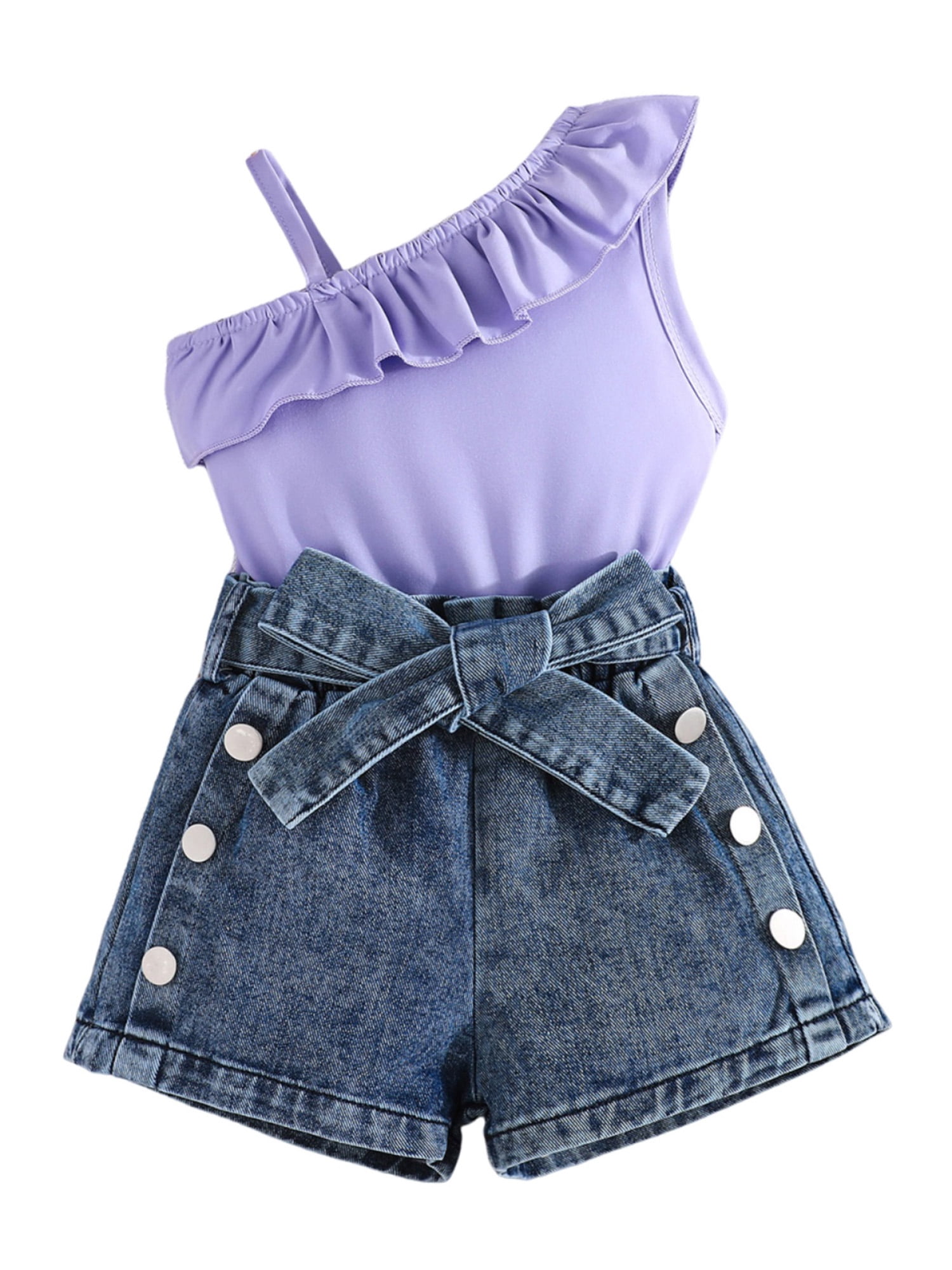 BemeyourBBs Toddler Baby Girls Summer Outfits Denim 2 Pieces Outfit ...