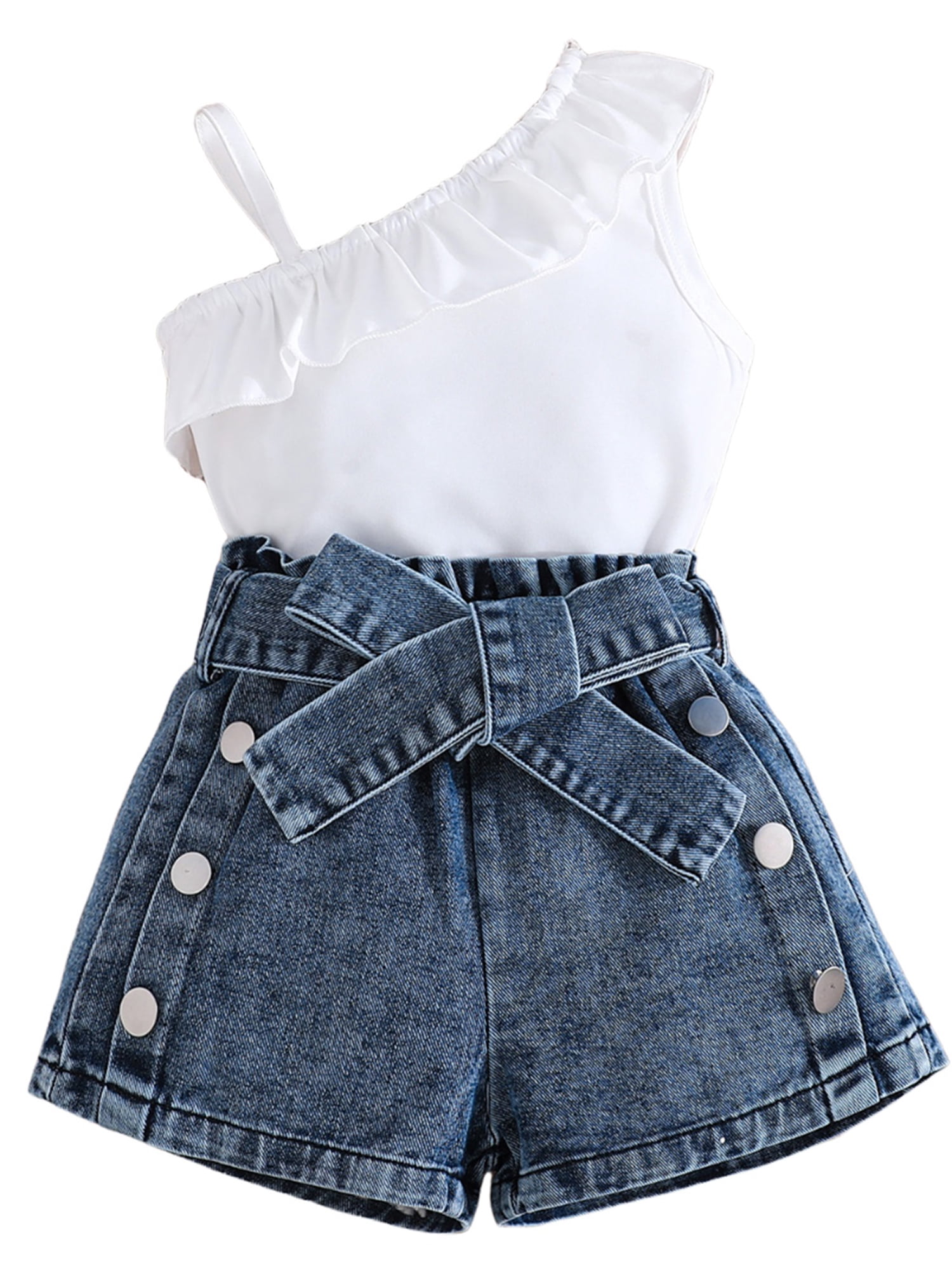 BemeyourBBs Toddler Baby Girls Summer Outfits Denim 2 Pieces Outfit ...