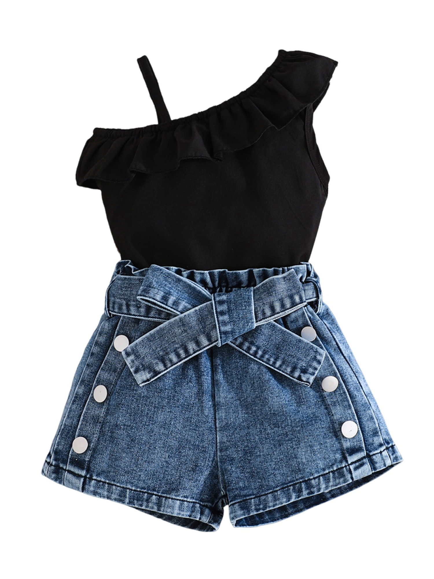 BemeyourBBs Toddler Baby Girls Summer Outfits Denim 2 Pieces Outfit ...