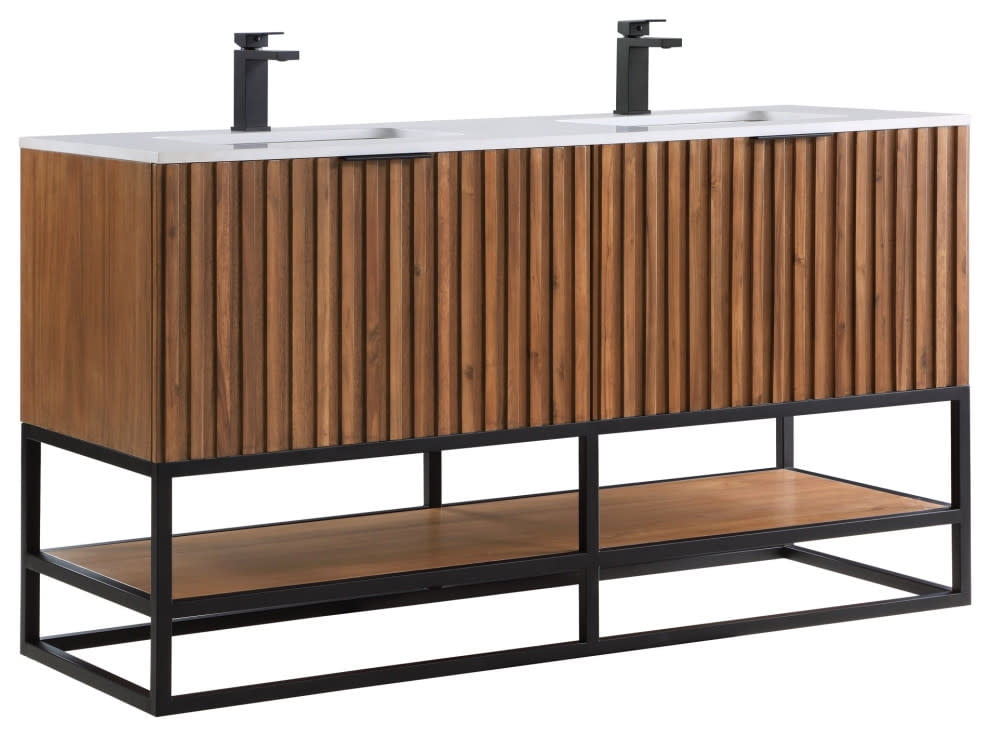 Bemma V-Tr60dfm-S-3 Terra 60" Free Standing Double Basin Vanity Set ...