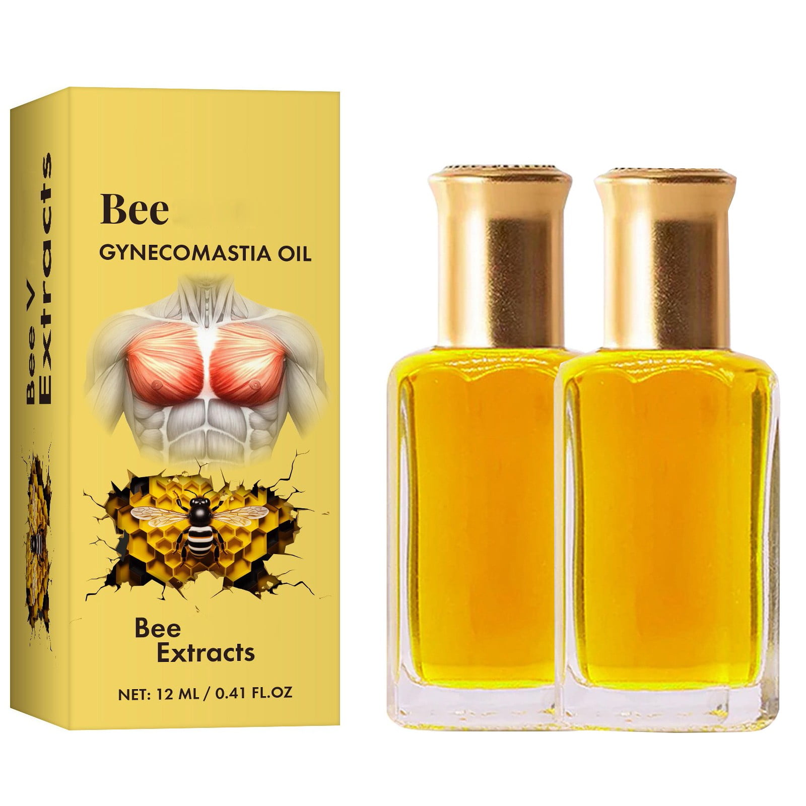 Bemona 2pcs Bee V-énom Chest Sculpting Oil Bee Intestinal Belly Button ...