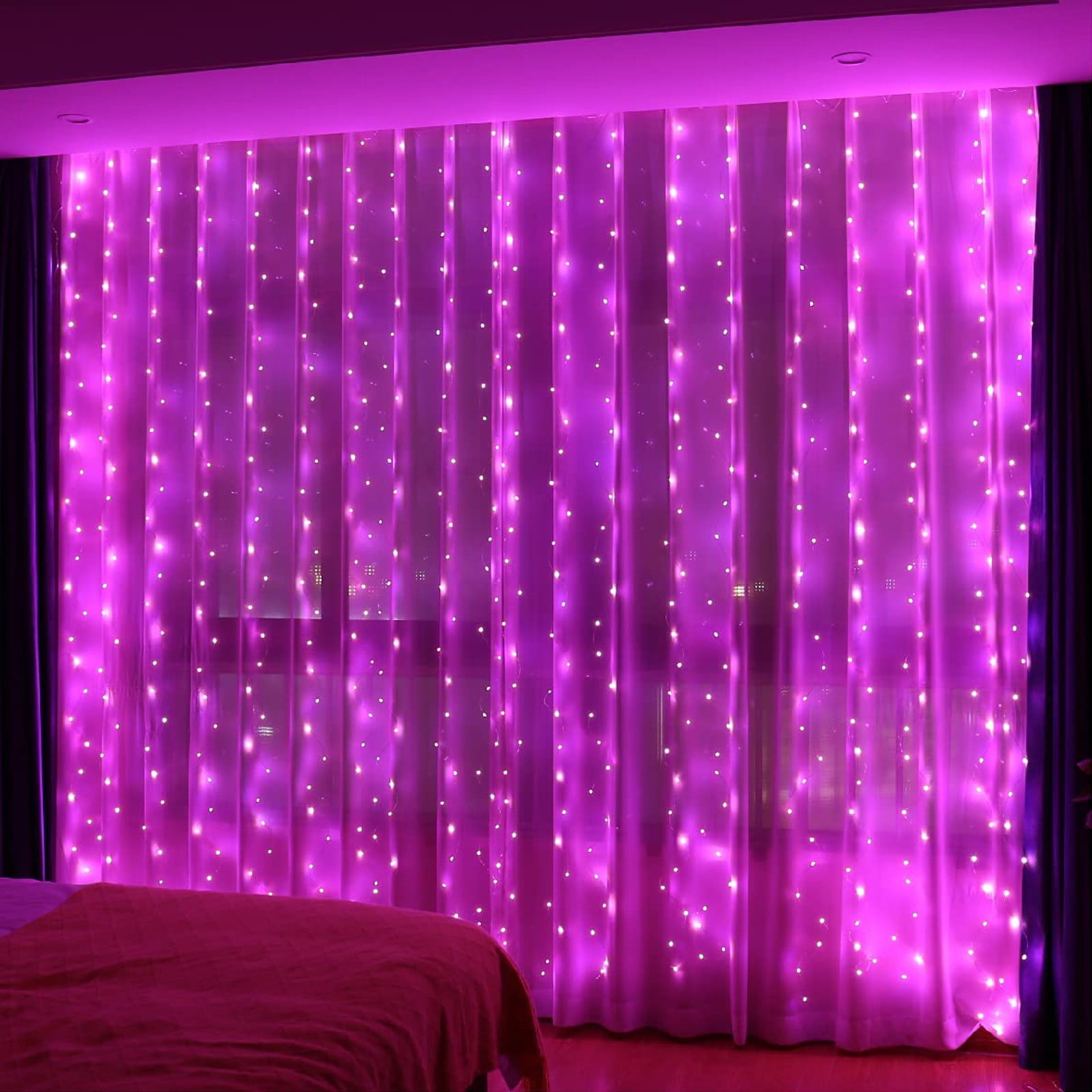 Bemona 300 LED Light Curtain 9.84ft X 9.84ft USB Lights Curtain With 8 ...
