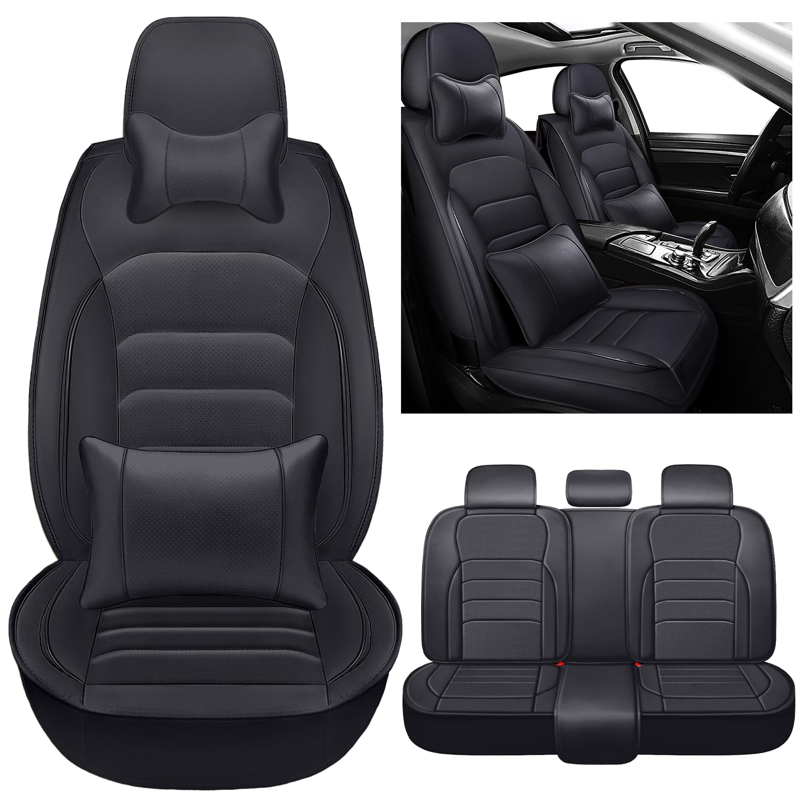 Bemony Car Seat Cover Fit for Chevy Camaro 2010-2023 Leather Premium ...