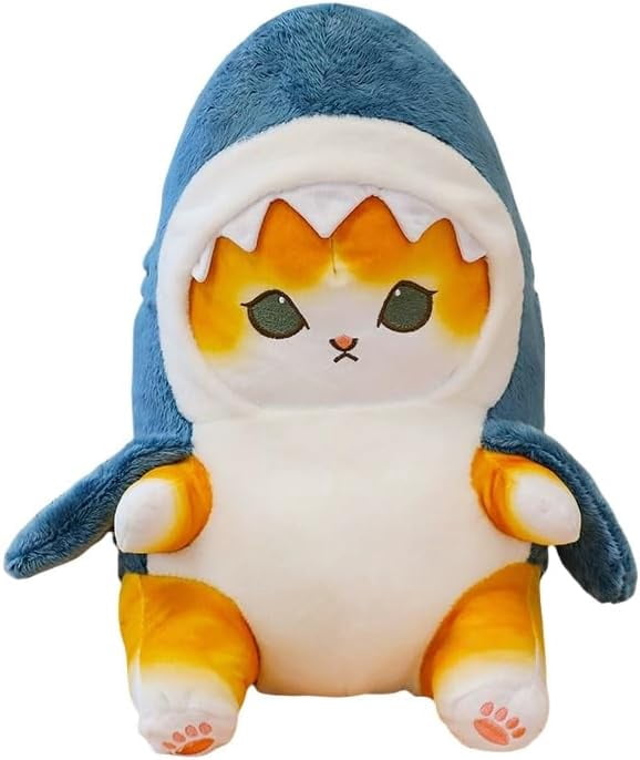 Bemori 20 cm Shark Cat Plush Toy Stuffed Animal Doll, Kawaii Shark ...