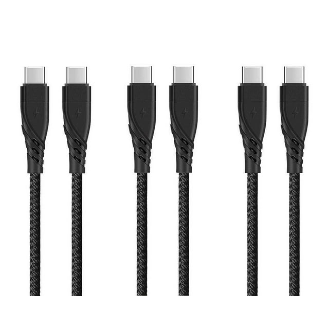 Bemz USB C Cable, Heavy Duty USB C to USB C Cable (3 Pack, 3 Feet), 60W ...