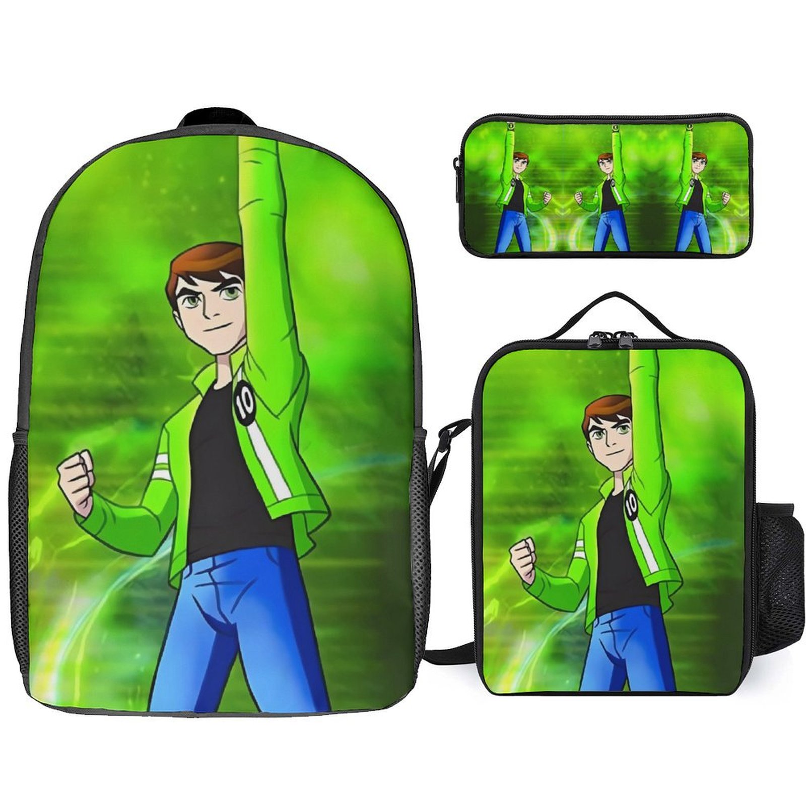 Ben-10 3Pcs Backpack Set, 17 Inch Large Capacity Unisex Daypack ...