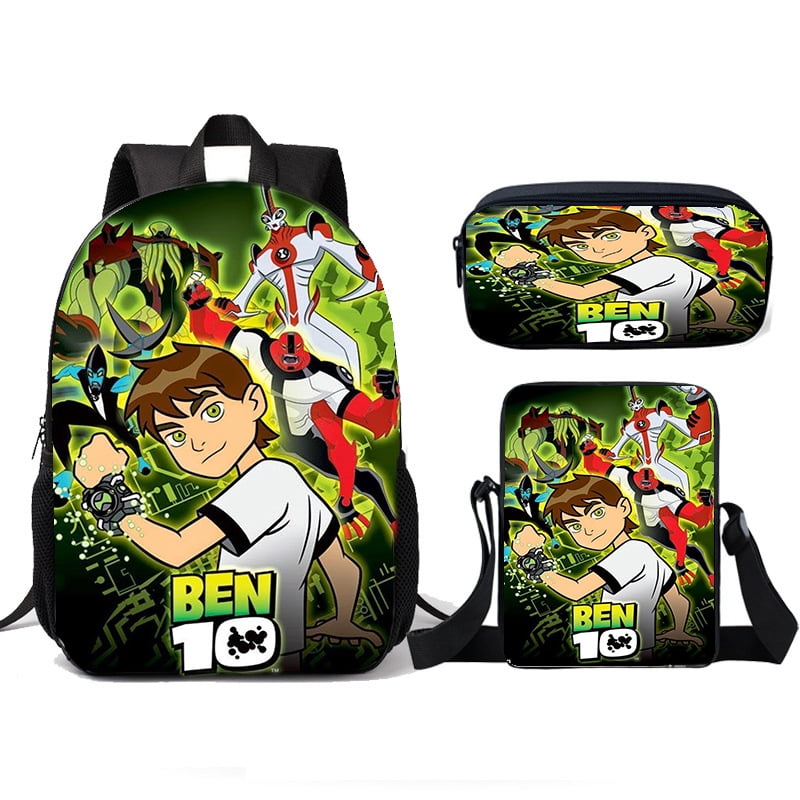 Ben 10 BEN10 three-piece Backpack pencil bag shoulder bag large ...