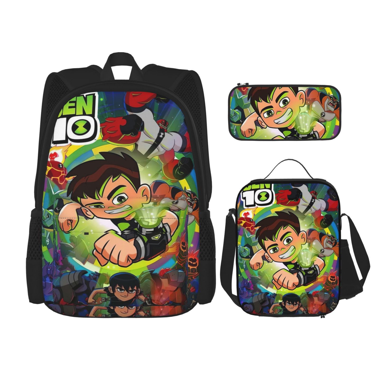 Ben 10 Backpack Set Versatile 3-in-1 with Crossbody Lunch Bag and Case ...