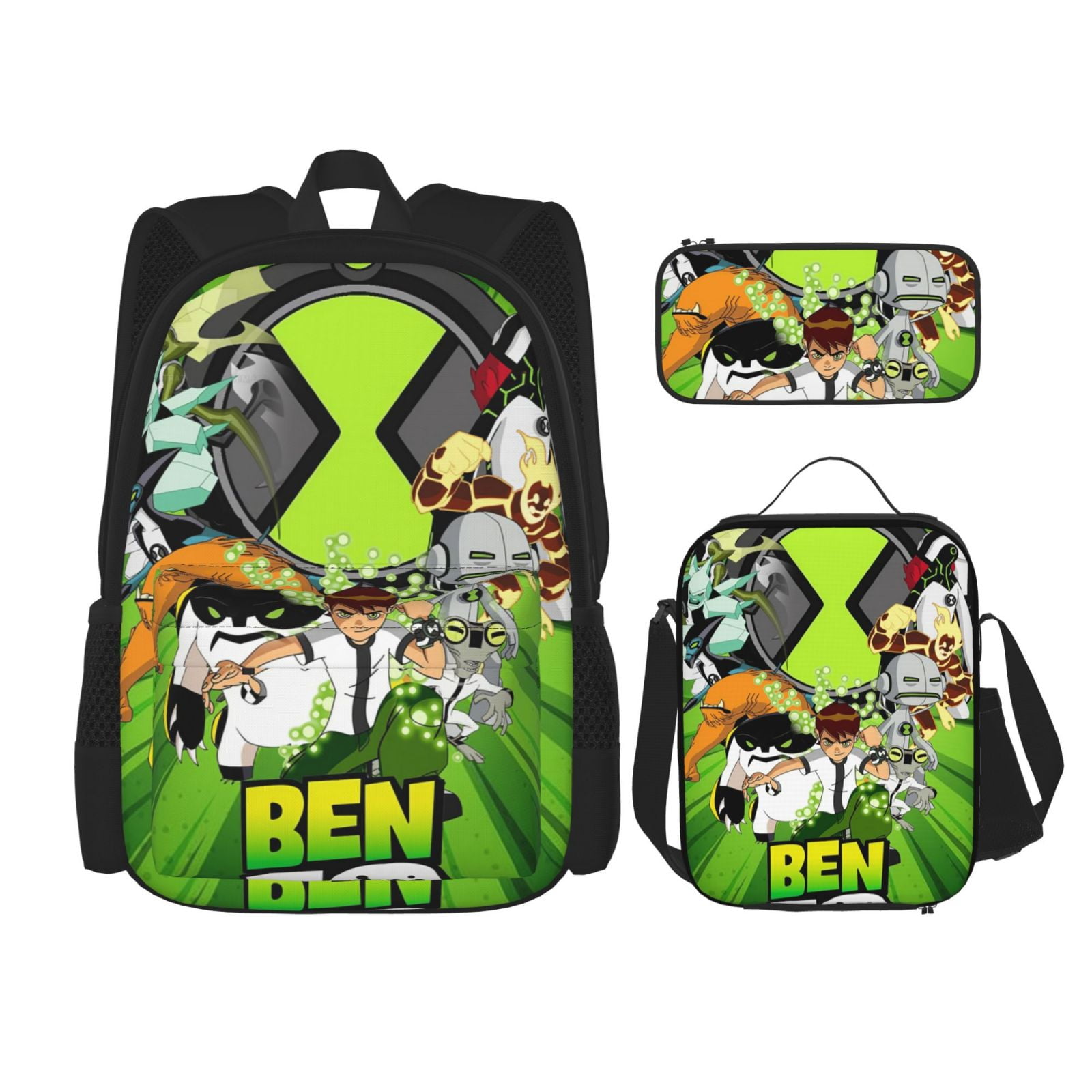 Ben 10 Backpack Set Versatile 3-in-1 with Crossbody Lunch Bag and Case ...