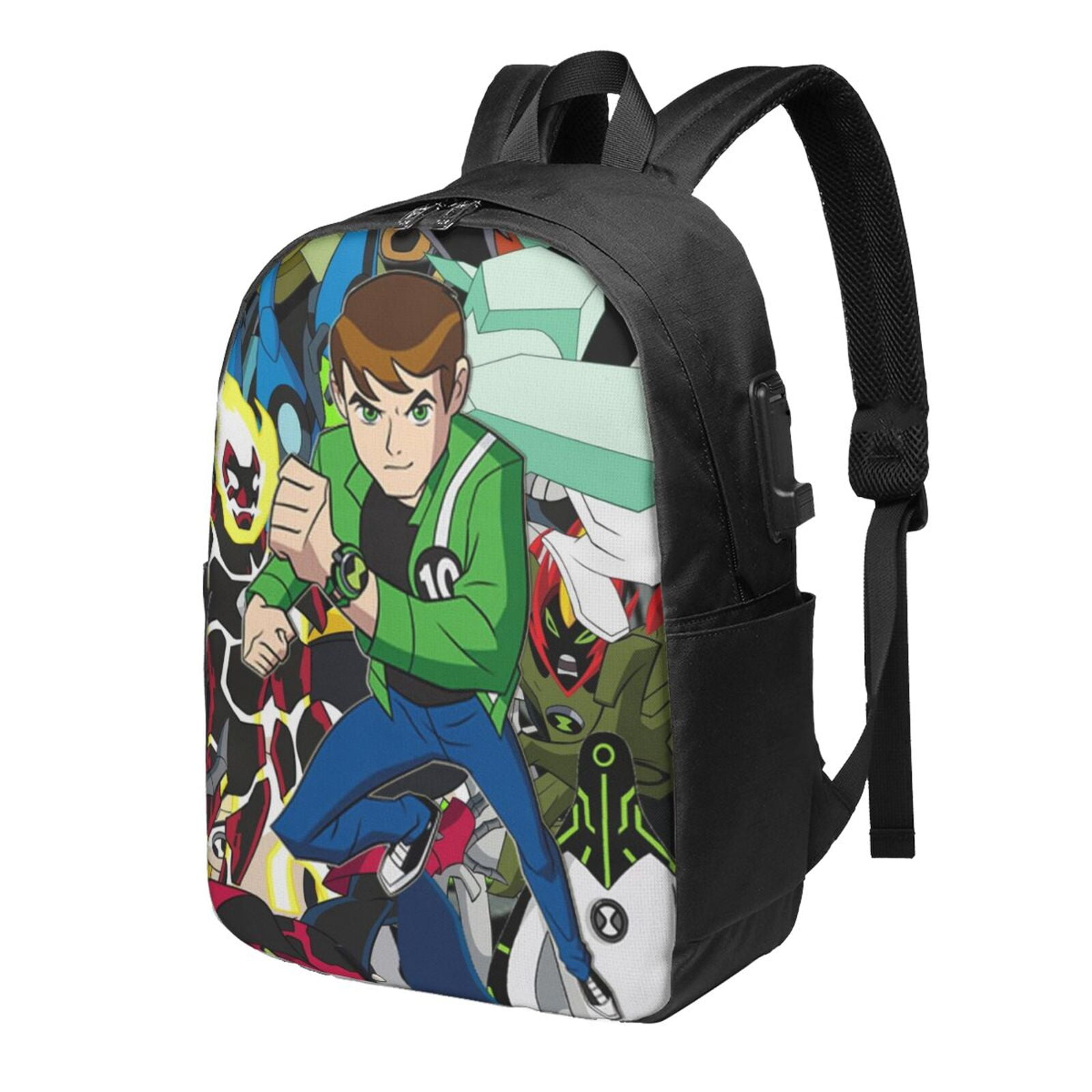 Ben 10 Backpacks Cute Cartoon Casual School Laptop Bag with USB ...
