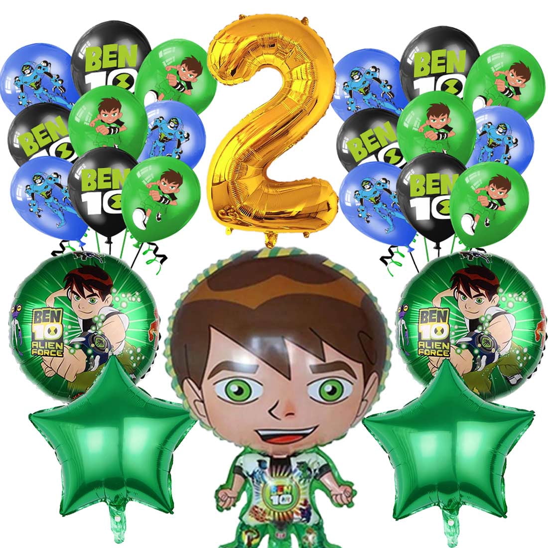 Ben 10 Balloons Party Supplies 2nd Big Number Decorations Decor Kit ...