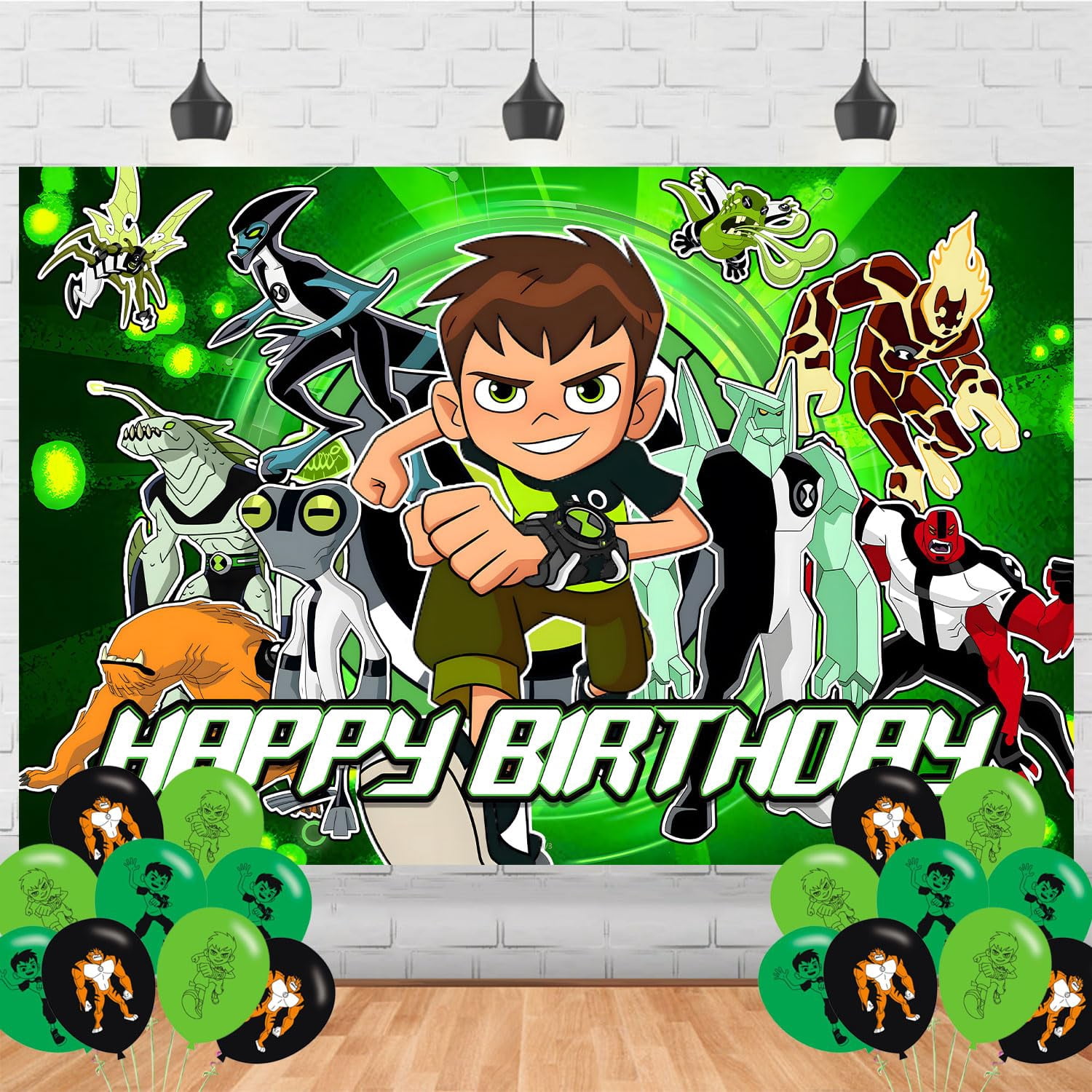 Ben-10 Birthday PartyTRDN Supplies Backdrop 5x3 Cartoon Ben Kids Happy ...