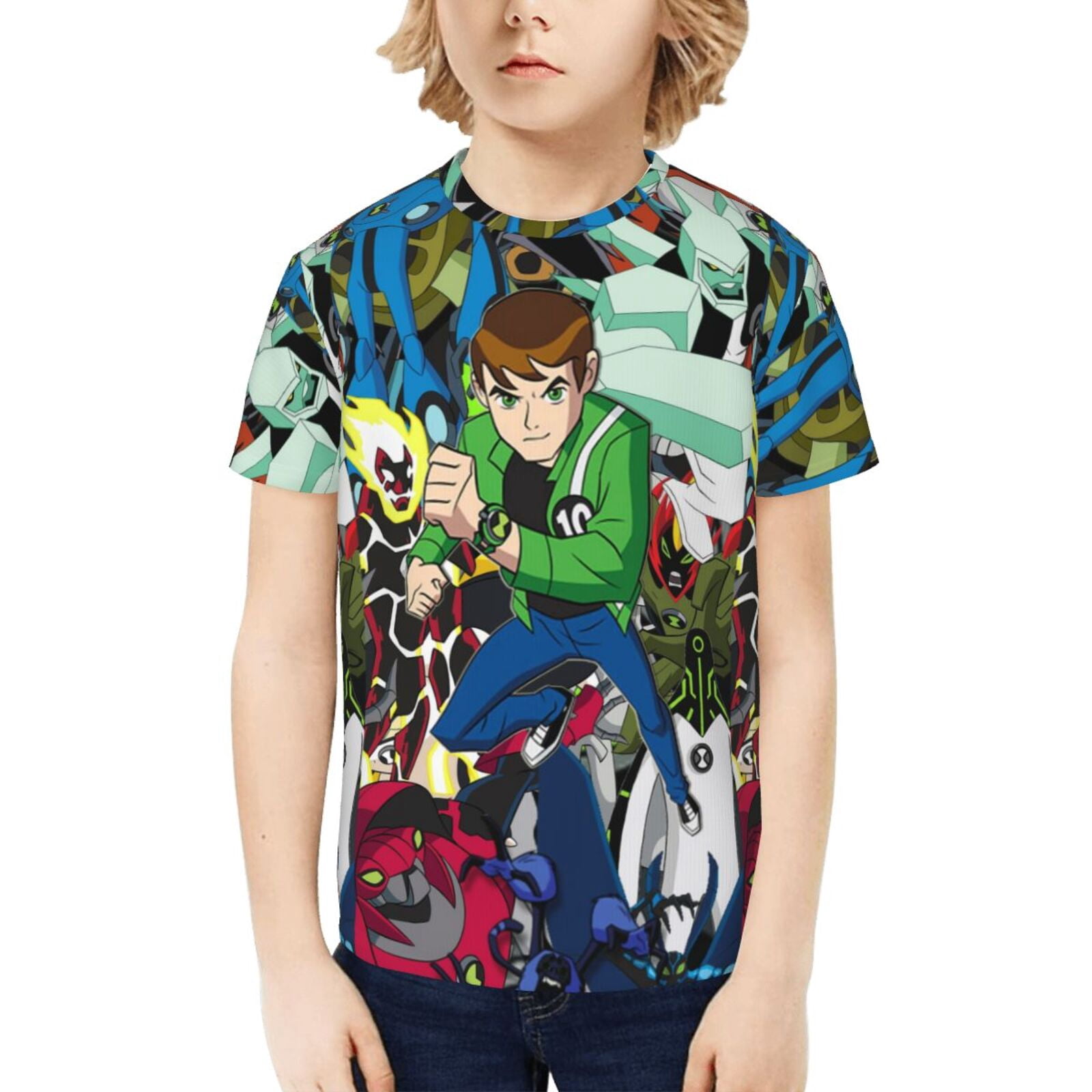 Ben 10 Boys Girls Teens T Shirt Graphic Print Casual Short Sleeve Funny ...