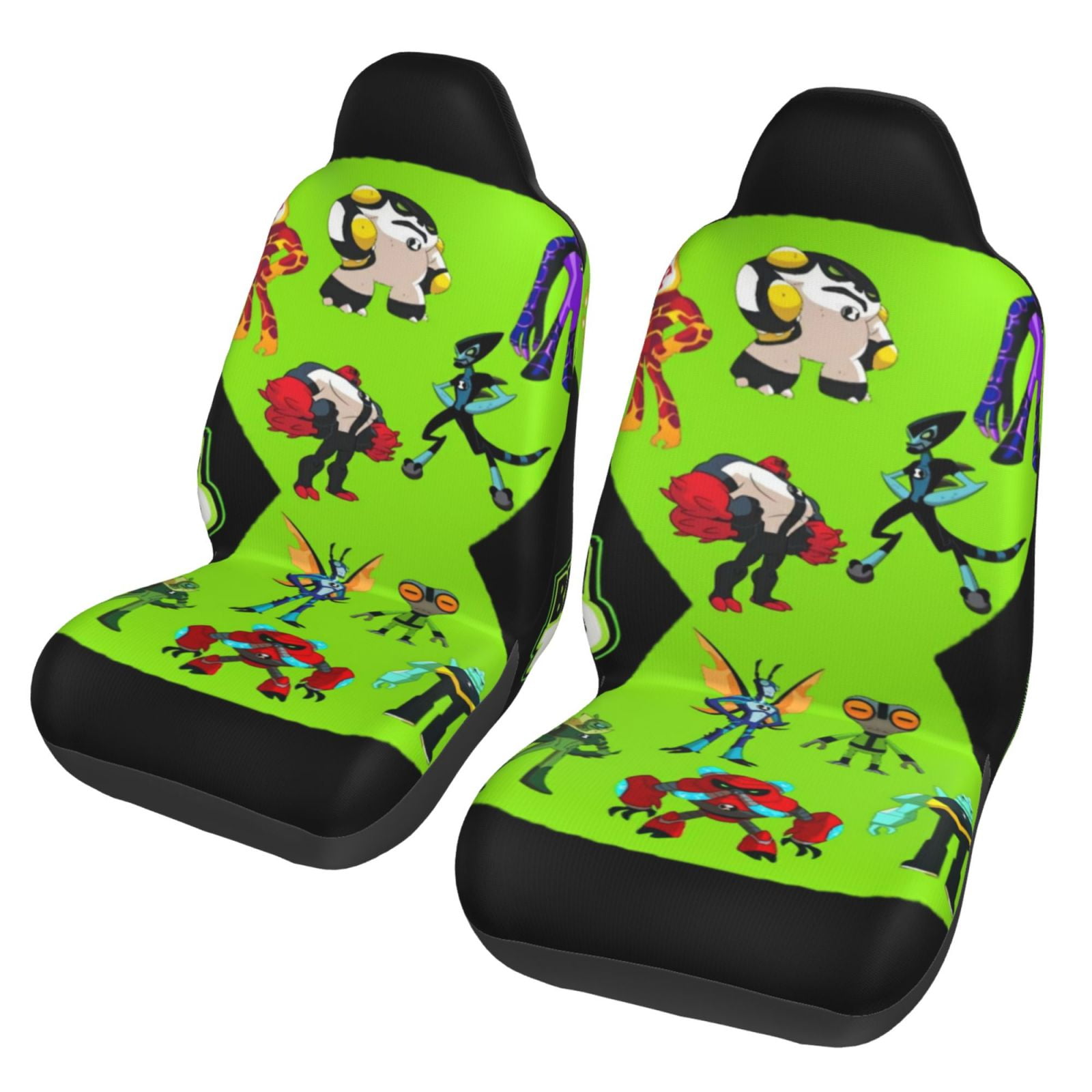Ben 10 Car Seat Covers 2 Pack Cartoon Print Front Seat Covers Interior ...