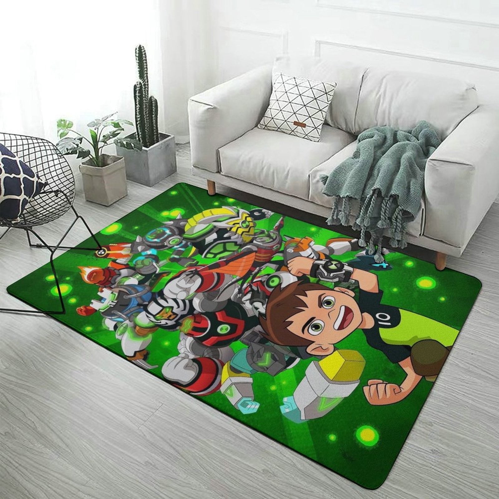 Ben 10 Carpet for Living Room Fashion Pattern Coral Velvet Floor Mat ...