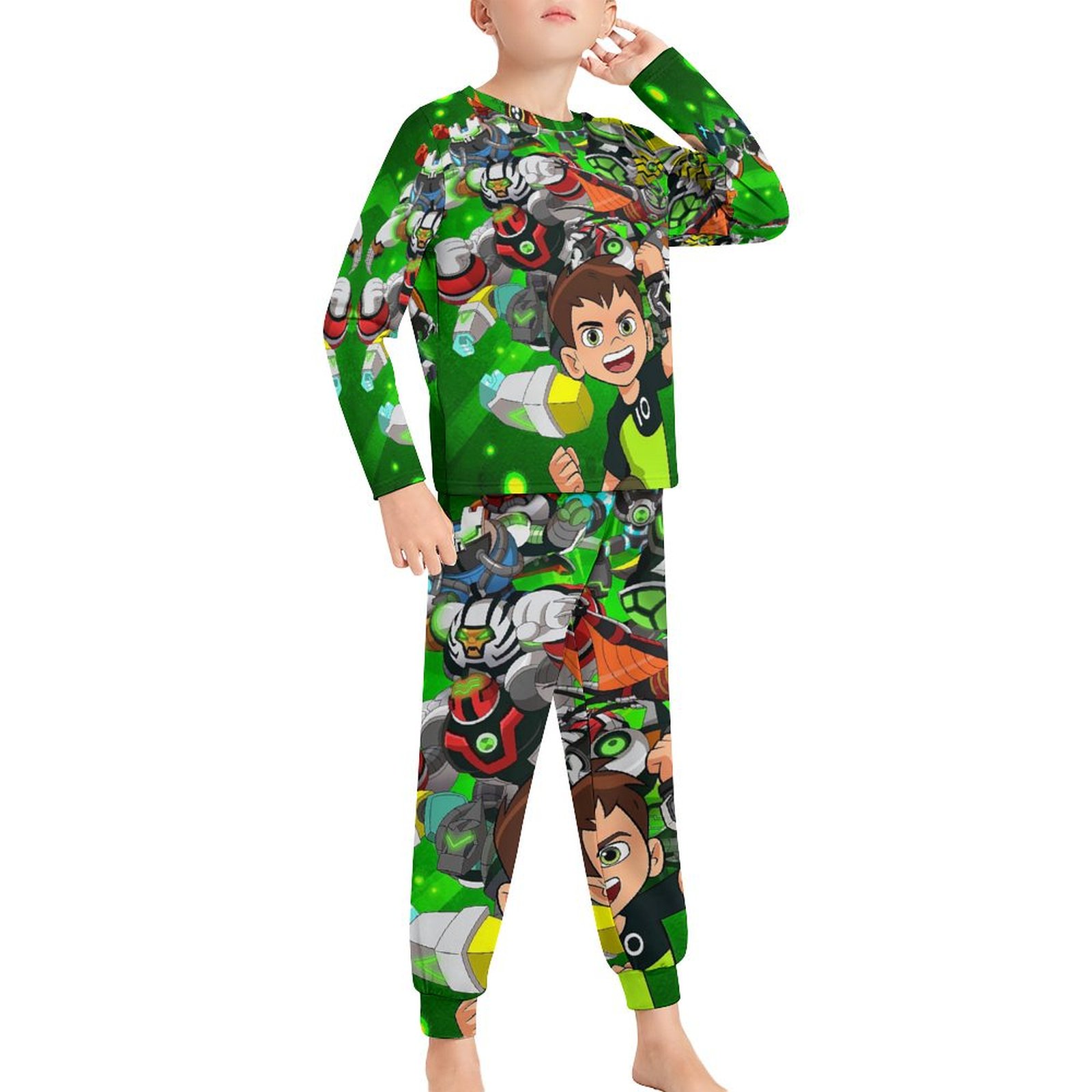 Ben 10 Children's Pajama Suit 2 Pieces Soft Cozy Sleepwear Clothes Long ...
