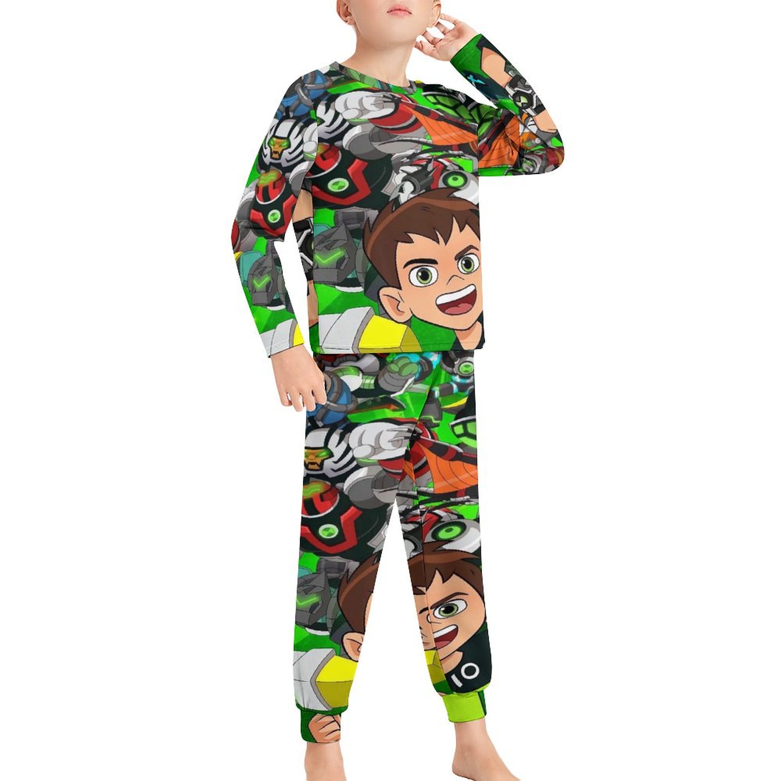 Ben 10 Children's Pajama Suit 2 Pieces Soft Cozy Sleepwear Clothes Long ...