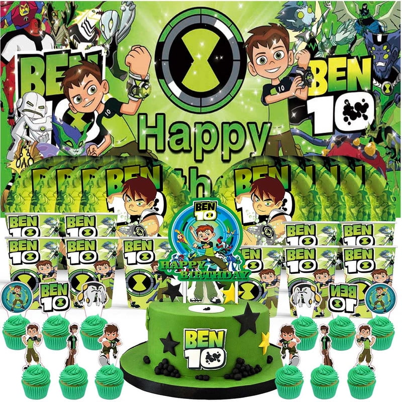 Ben 10 Free Birthday Cups Party Supplies Decor Backdrop Plates Fans ...