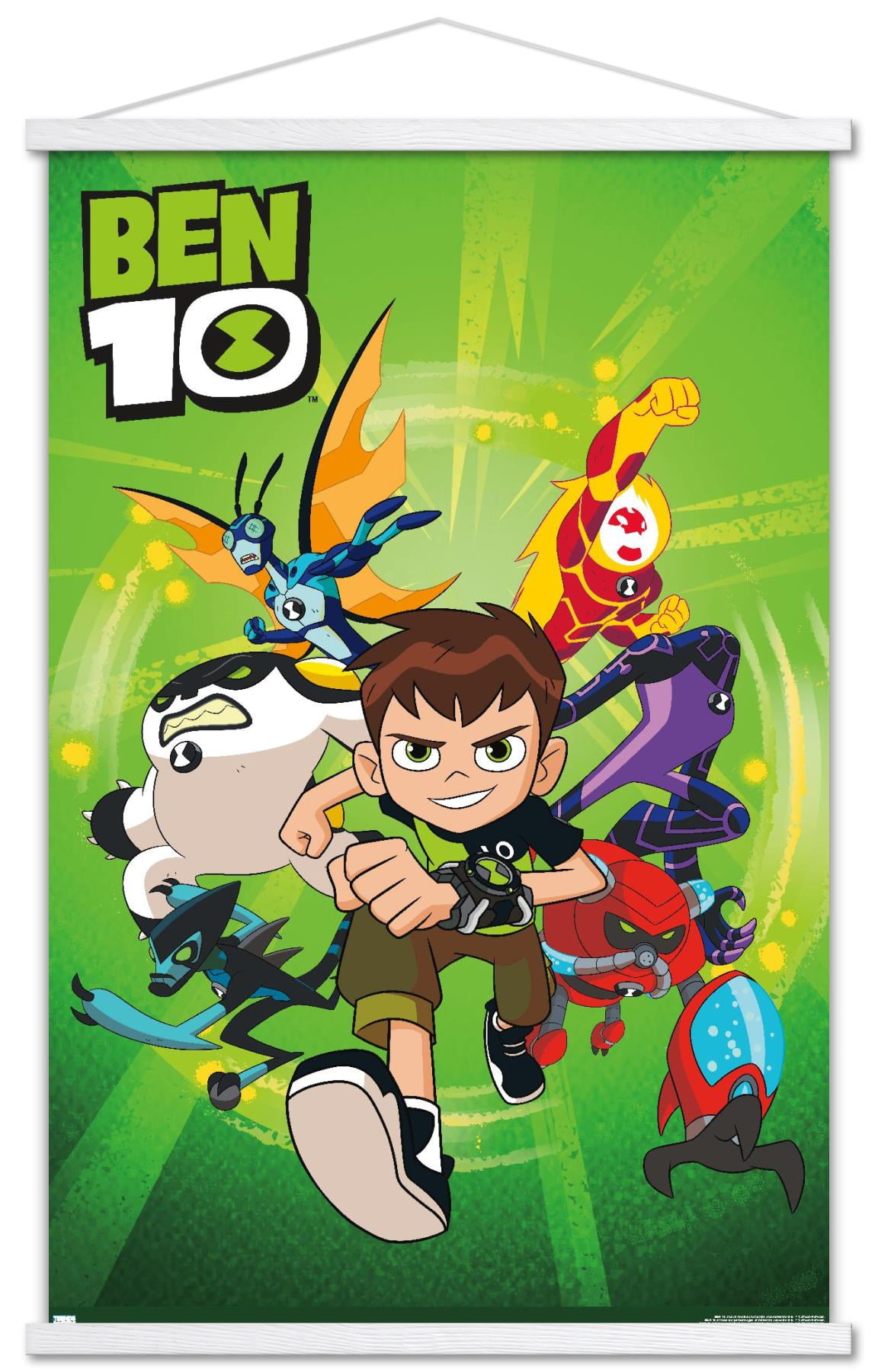 Ben 10 - Group Wall Poster with Wooden Magnetic Frame, 22.375" x 34 ...