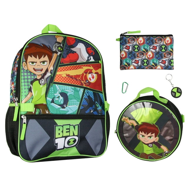 Ben 10 Omnitrix Aliens 5pc School Travel 16" Backpack Set Lunch Box ...