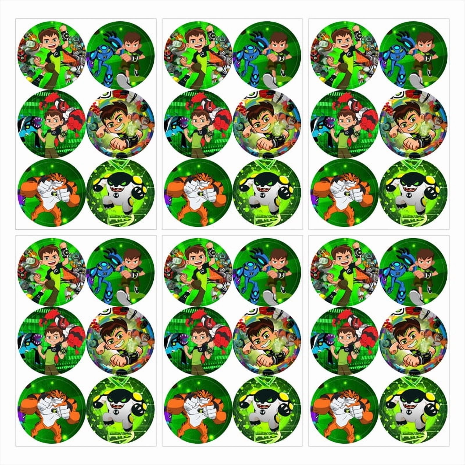 Ben 10 Stickers Labels Birthday Party Favors Thank You Themed Round ...