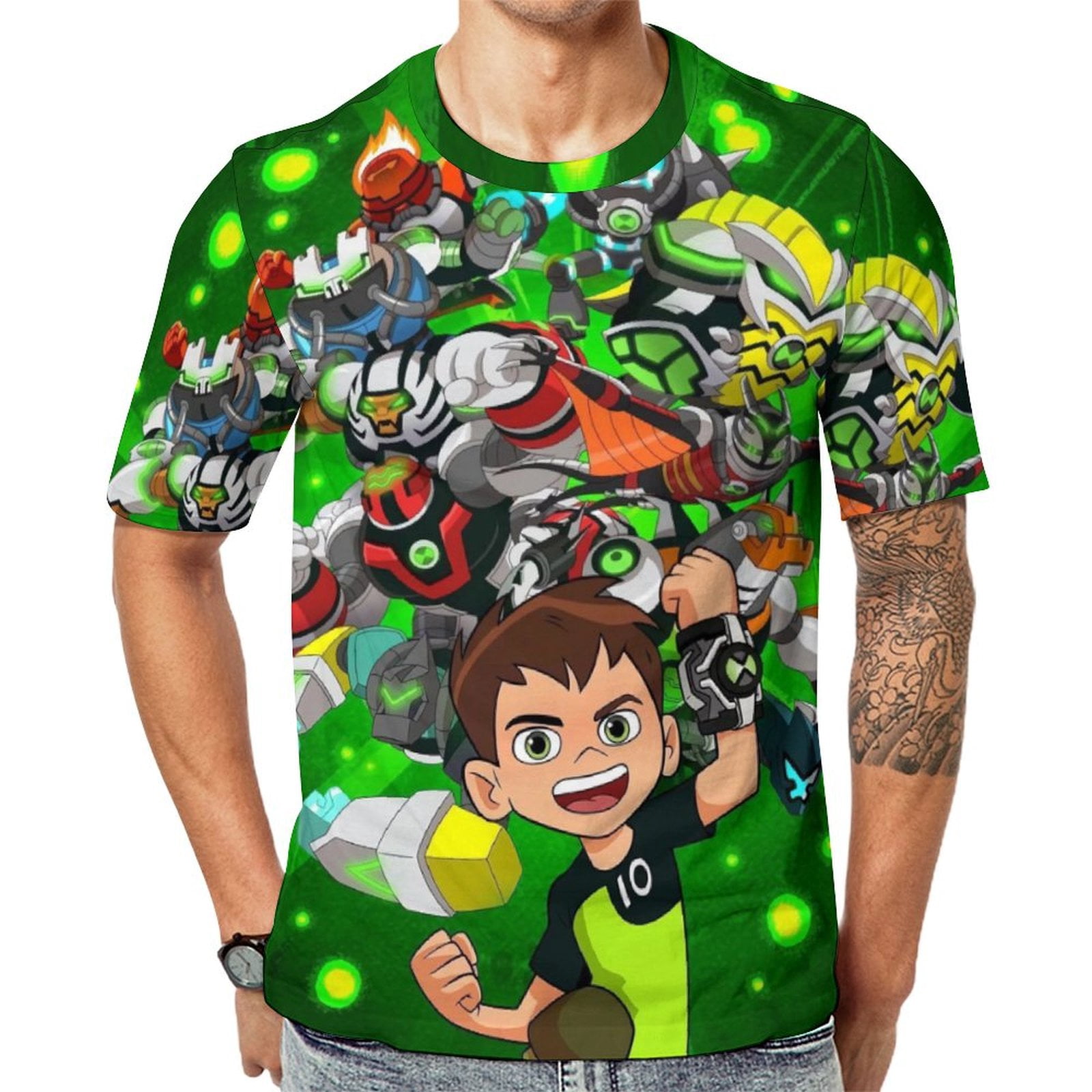 Ben 10 T-Shirt Full Print Short Sleeve Crew Neck Casual Novelty Graphic ...