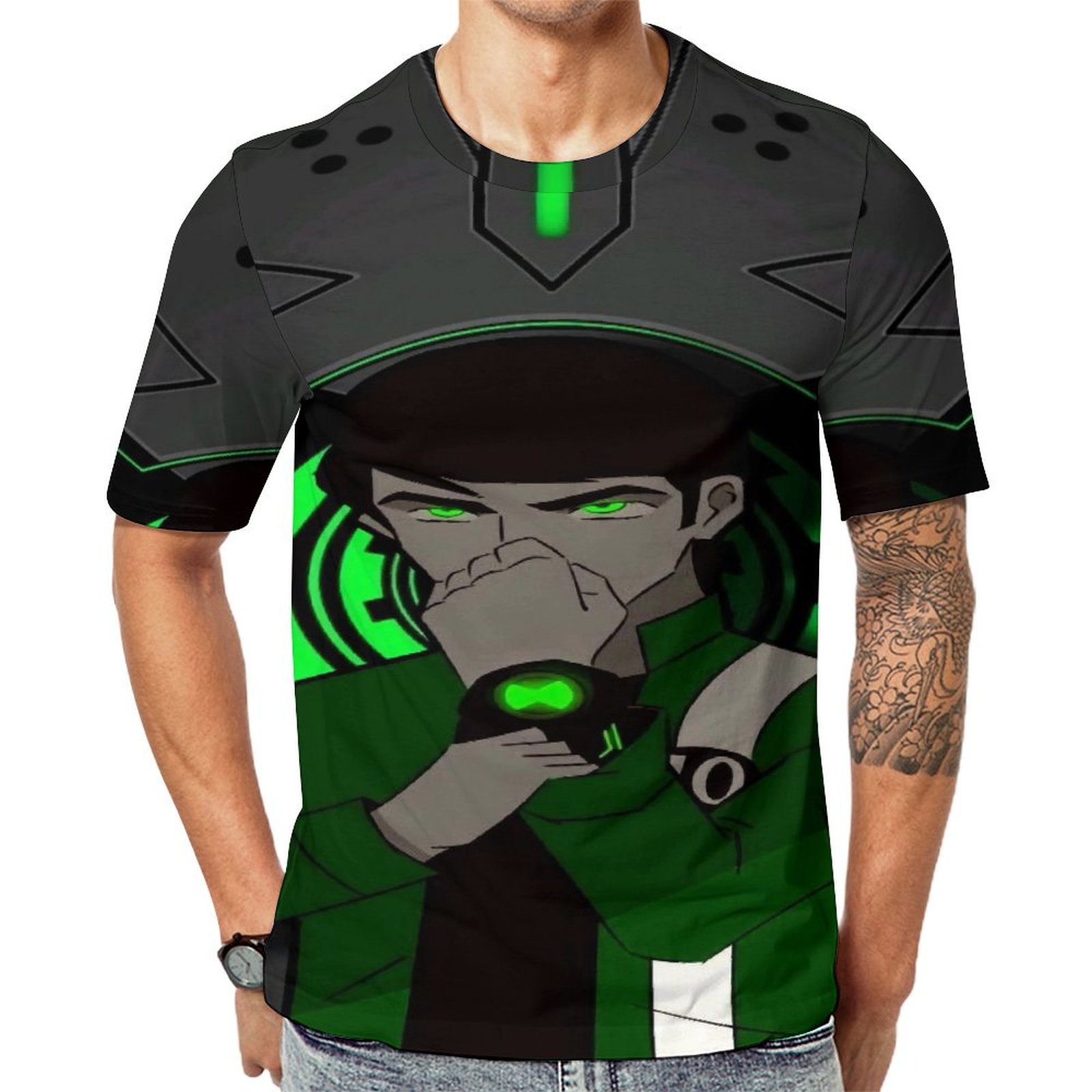 Ben 10 T-Shirt Full Print Short Sleeve Crew Neck Casual Novelty Graphic ...