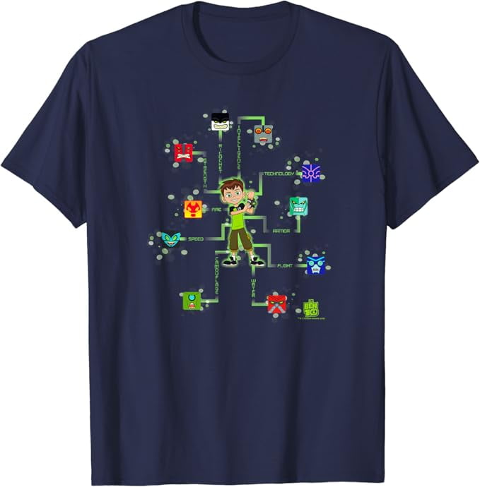 Ben 10 Ten Blocks T-Shirt, Navy Color, Size S - Walmart.com