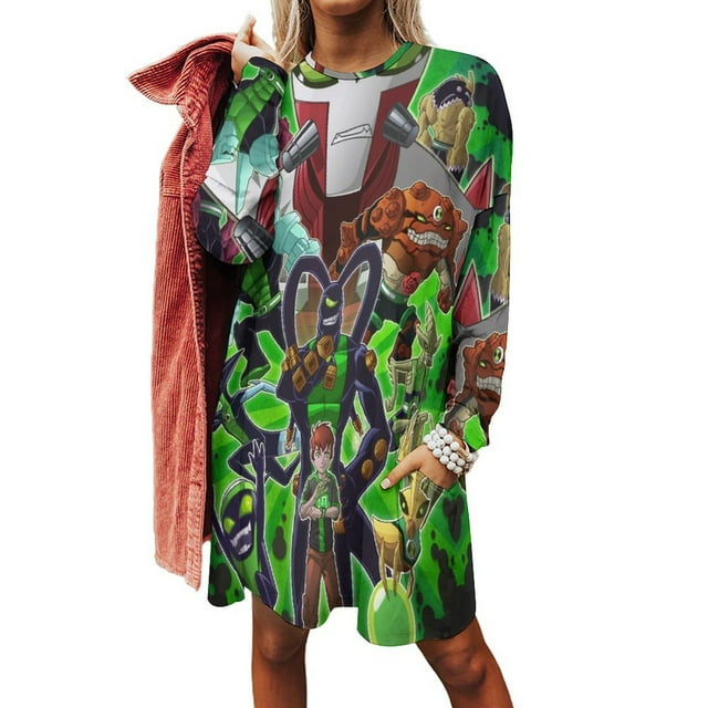 Ben 10 Women's Long Sleeve Oversized Dressy T-Shirts Loose Casual ...