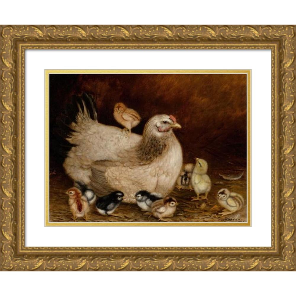Ben Austrian 14x12 Gold Ornate Wood Frame and Double Matted Museum Art ...