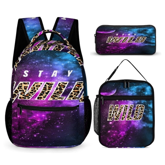 Ben Aze1 Art Stay Leopard Wild Backpack Set with Pocket Backpacks with ...