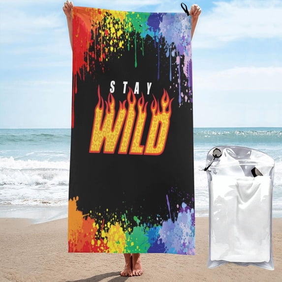 Ben Aze1 Art Stay Leopard Wild Beach Towel Anti-Sand Beach Towel, Large ...