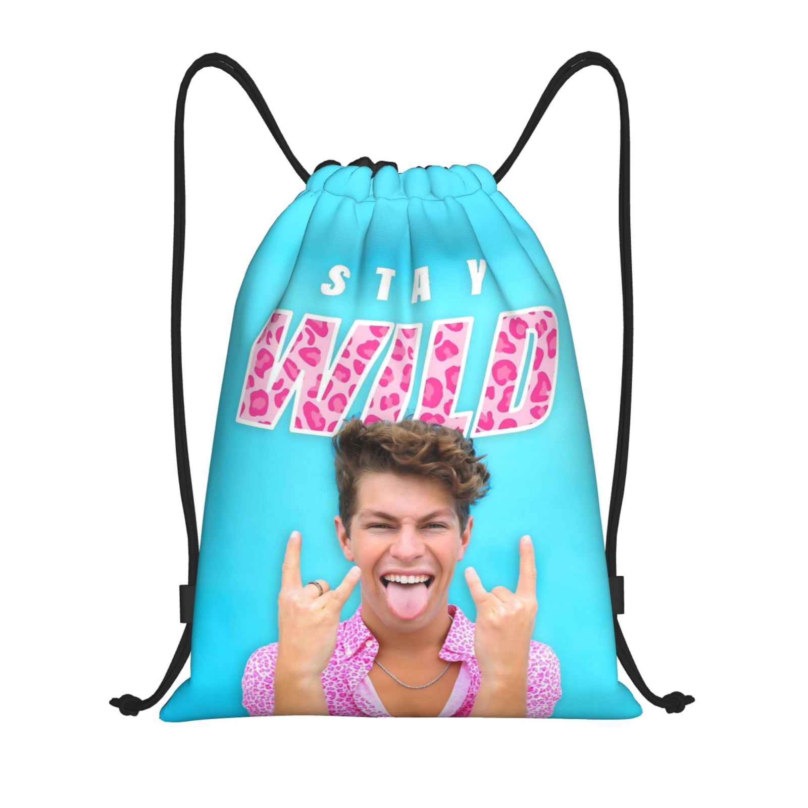 Ben Aze1 Art Stay Leopard Wild Drawstring Bags Large Capacity Shopping ...