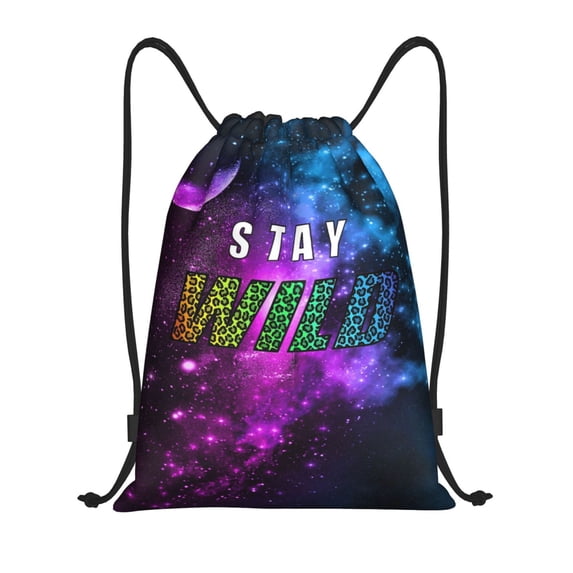 Ben Aze1 Art Stay Leopard Wild Drawstring Bags Large Capacity Shopping ...