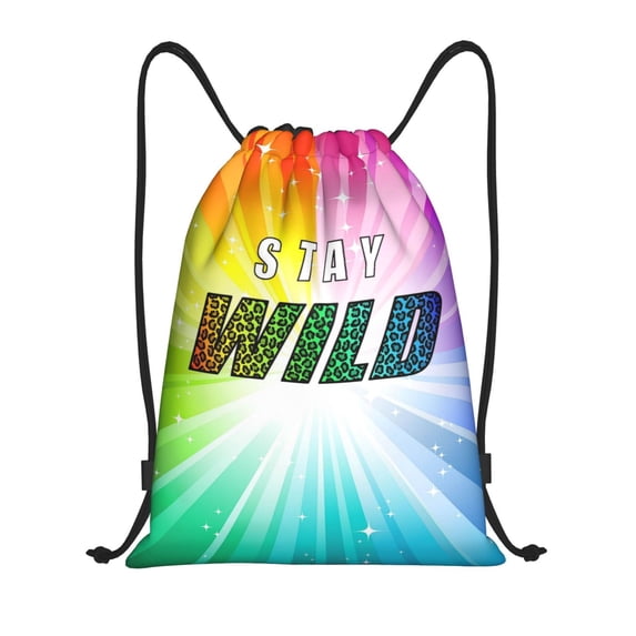 Ben Aze1 Art Stay Leopard Wild Drawstring Bags Large Capacity Shopping ...