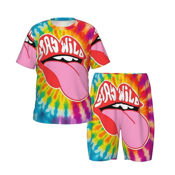 Ben Aze1 Art Stay Leopard Wild Pajamas Set Summer Cartoon Printed Short ...