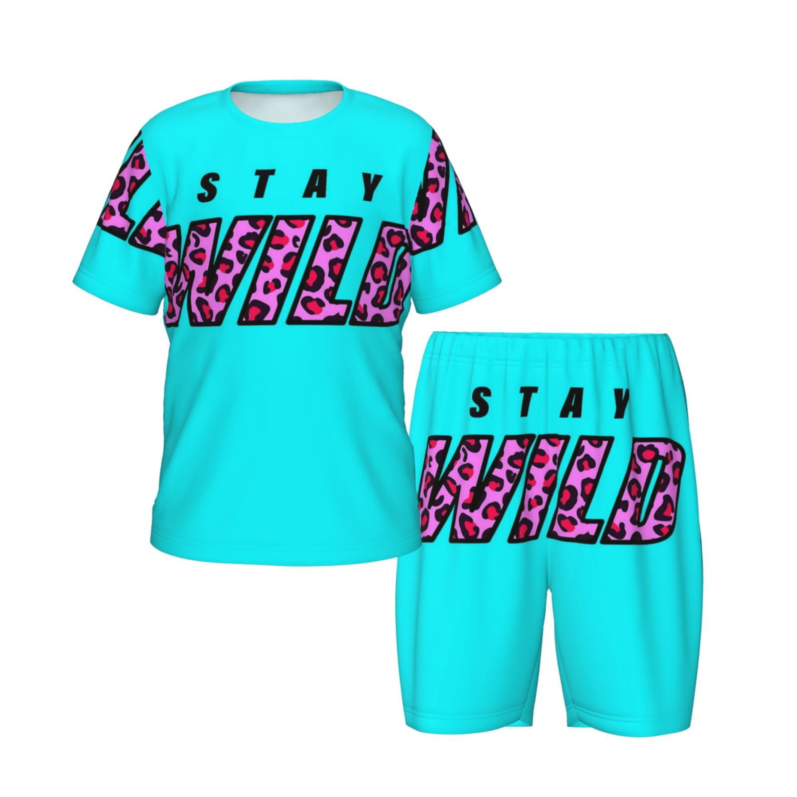 Ben Aze1 Art Stay Leopard Wild Pajamas Set Summer Cartoon Printed Short ...