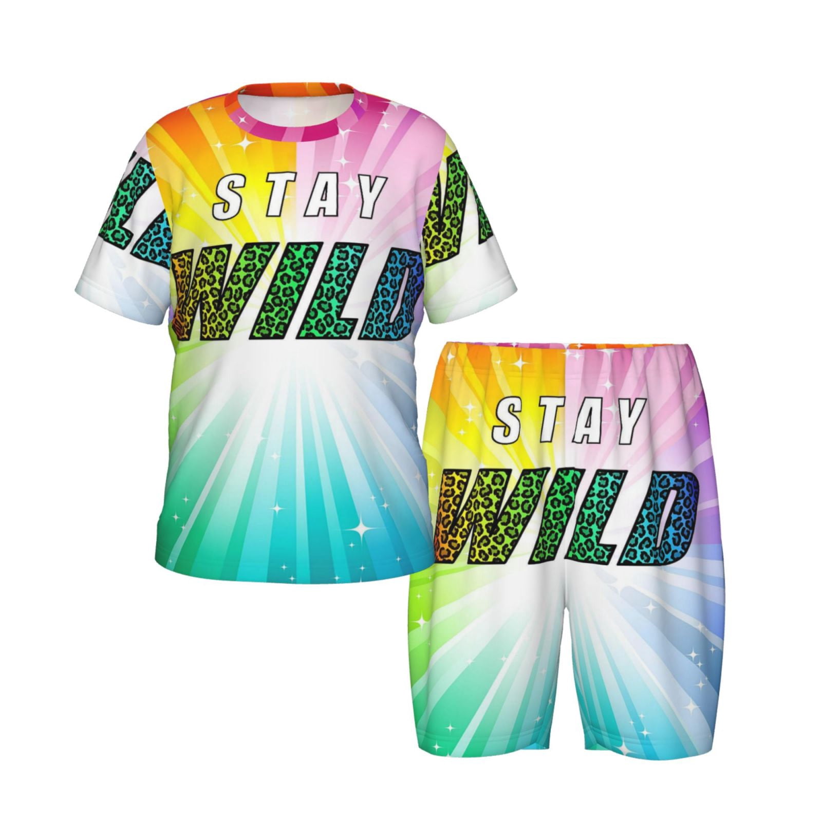 Ben Aze1 Art Stay Leopard Wild Pajamas Set Summer Cartoon Printed Short ...