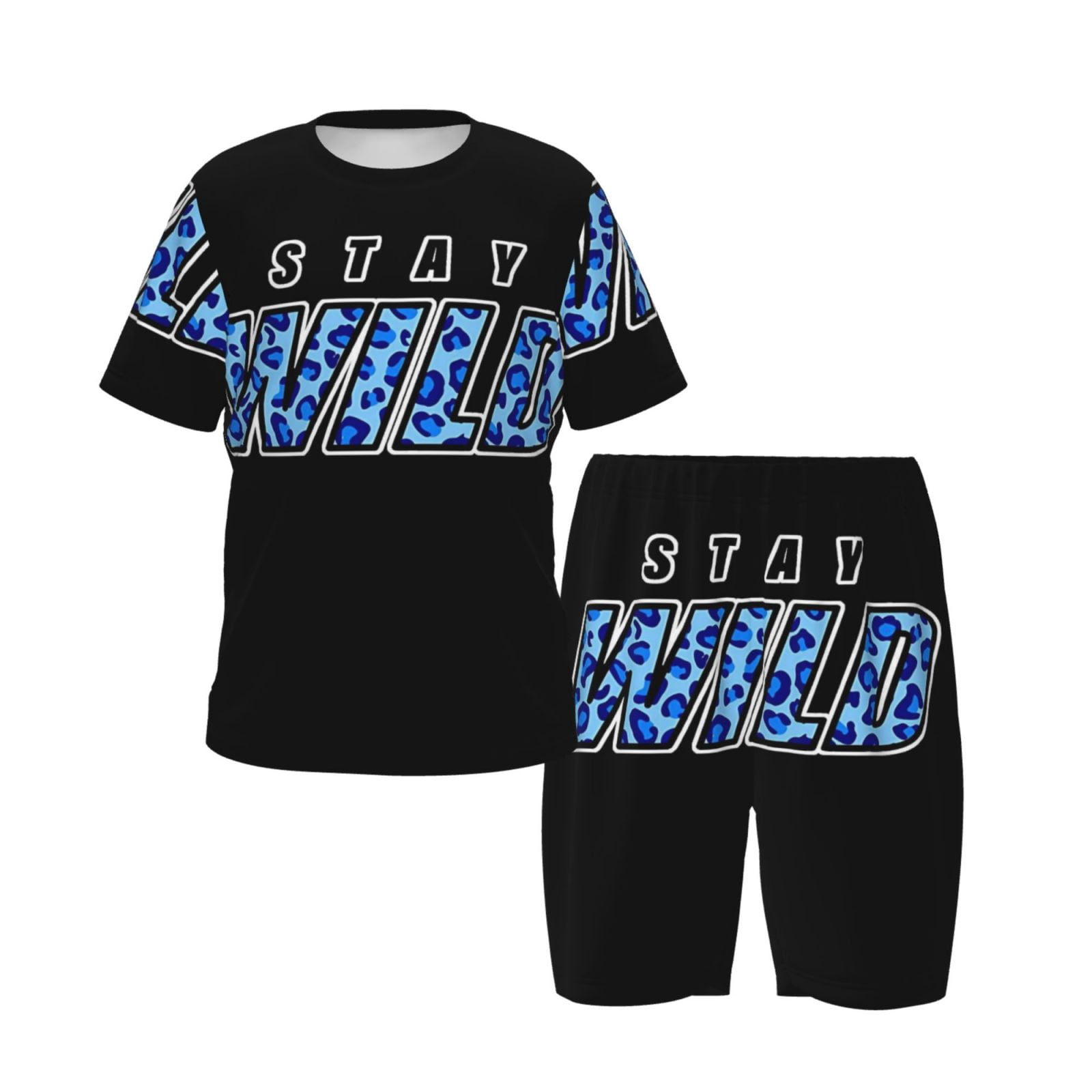Ben Aze1 Art Stay Leopard Wild Pajamas Set Summer Cartoon Printed Short ...
