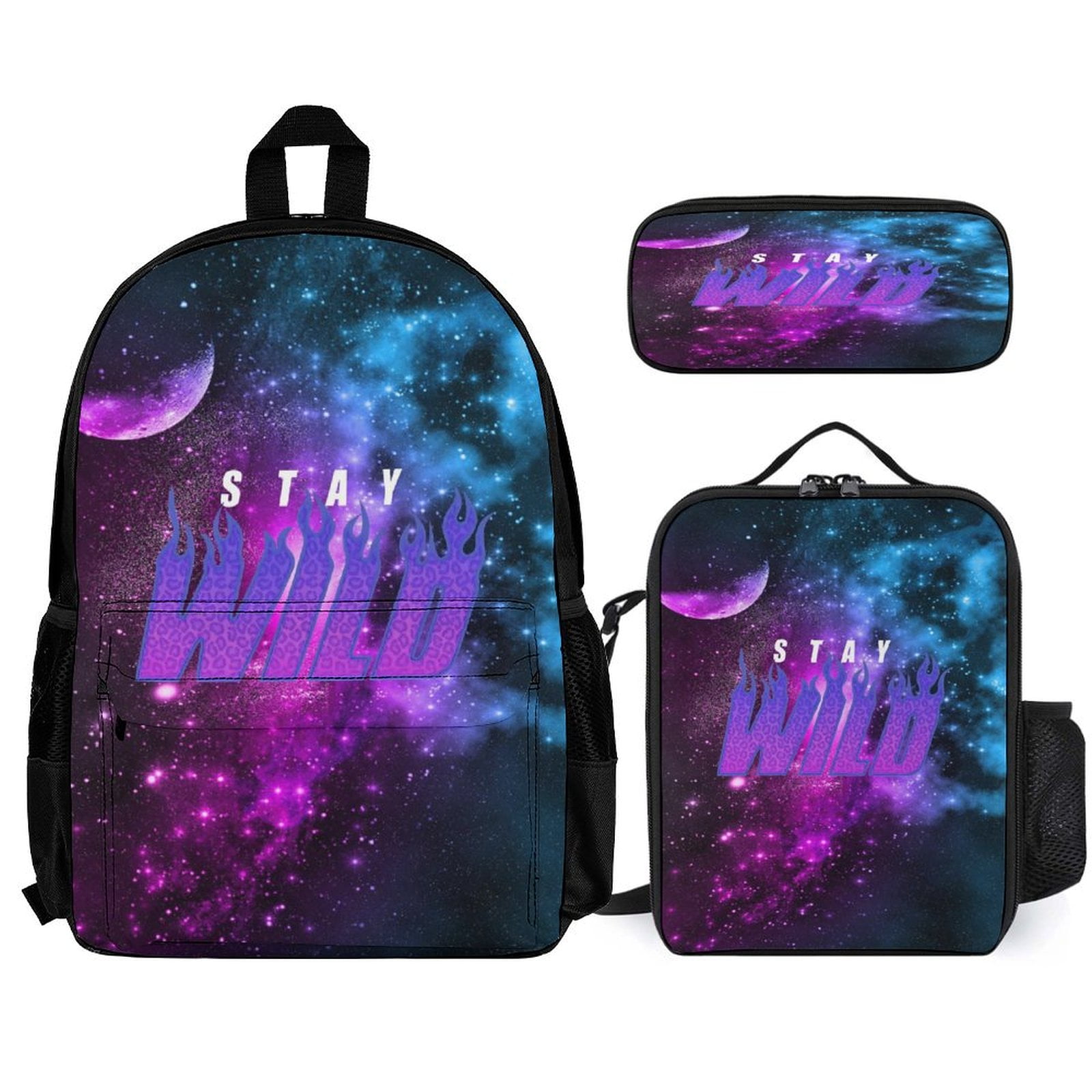 Ben Azelart Stay Wild Backpac Set 3PCS Backpac with Front Pocket ...