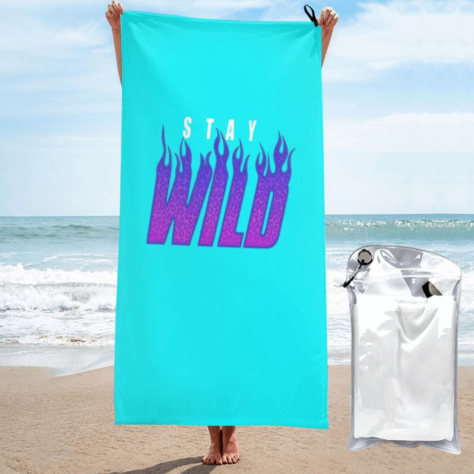 Ben Azelart Stay Wild Beach Towel Absorbent Large Towel 3D Cartoon ...