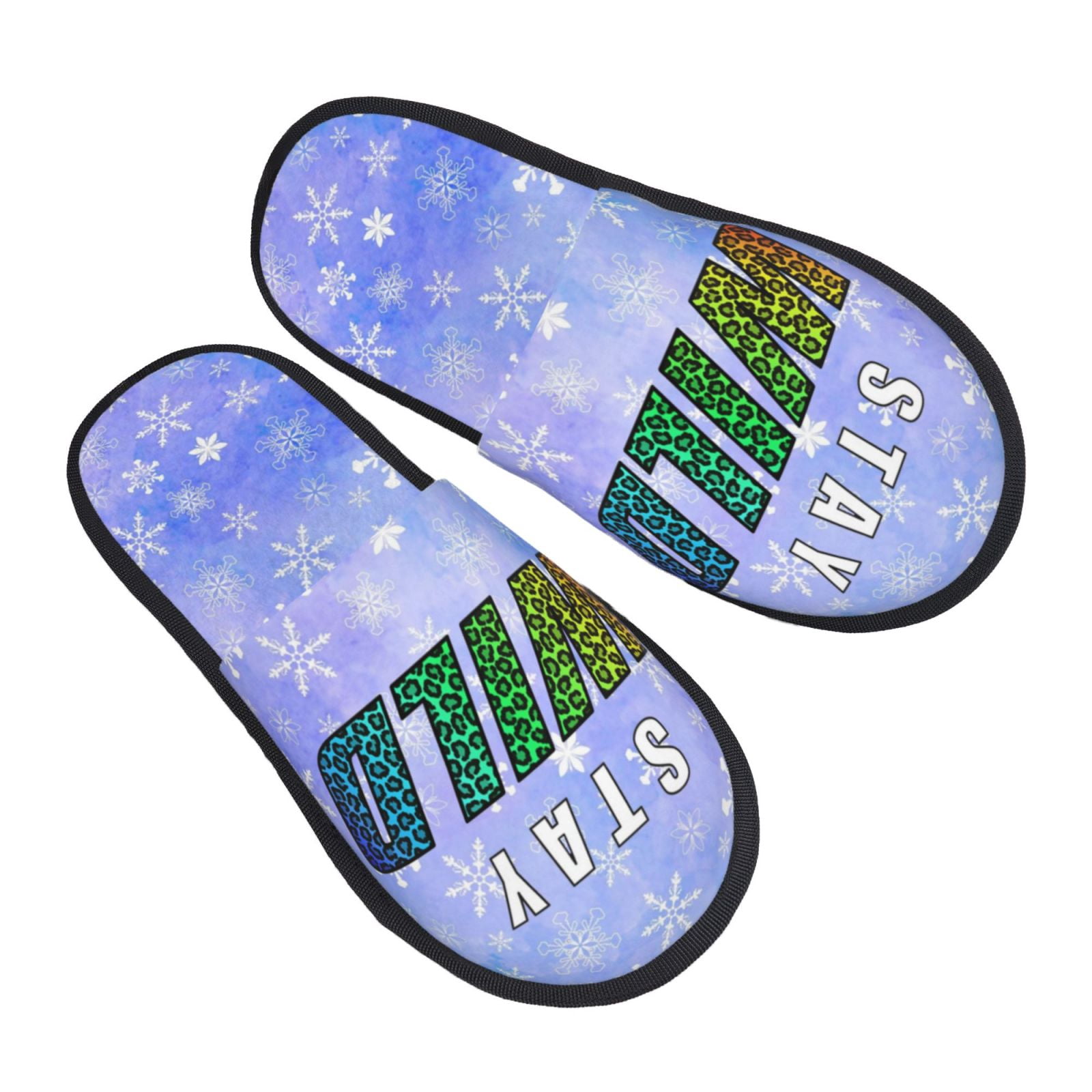 Ben Azelart Stay Wild Furry Slippers For Men Women Fuzzy House Slippers ...