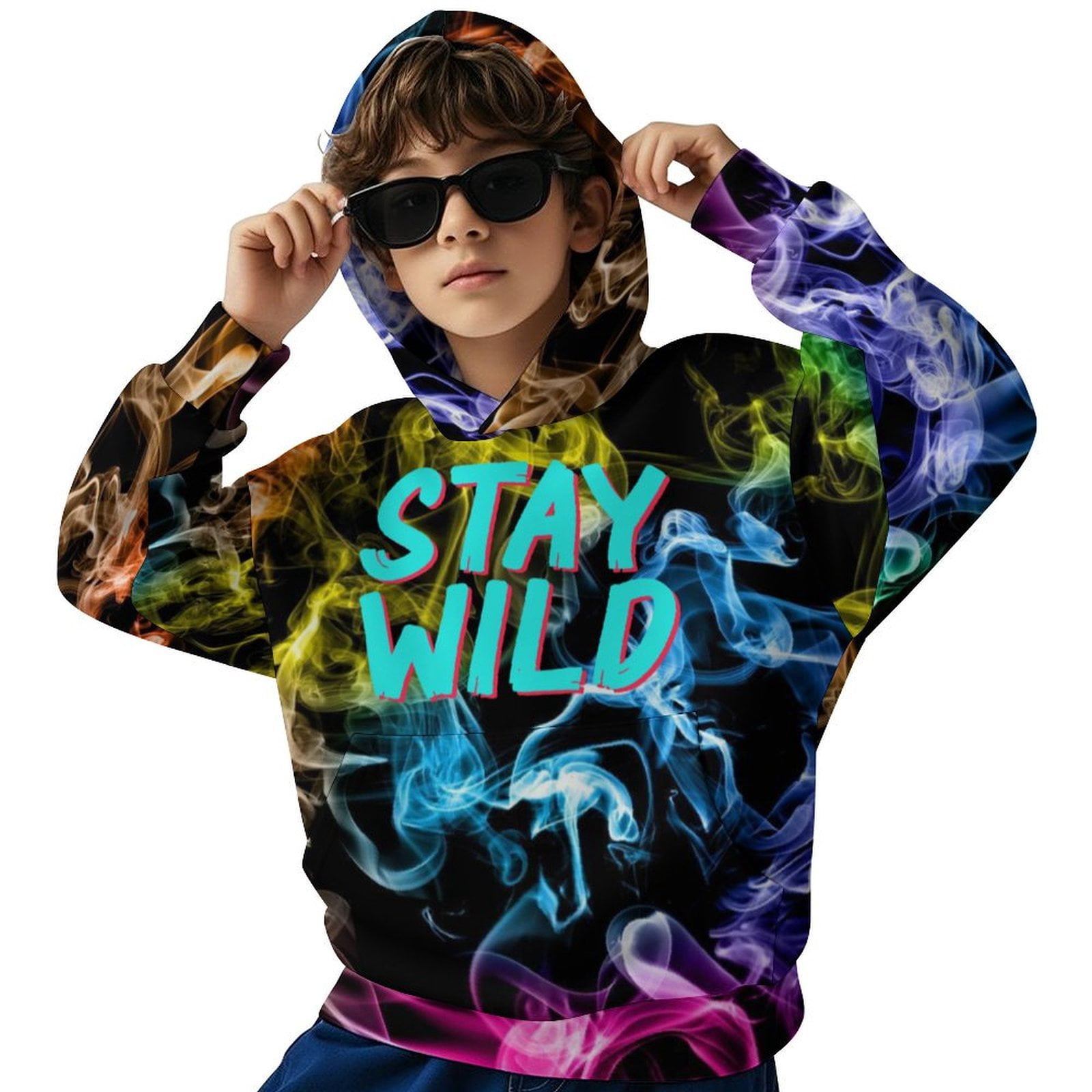 Ben Azelart Stay Wild Hoodies for Boys Girls, Pullover Hoodie with ...