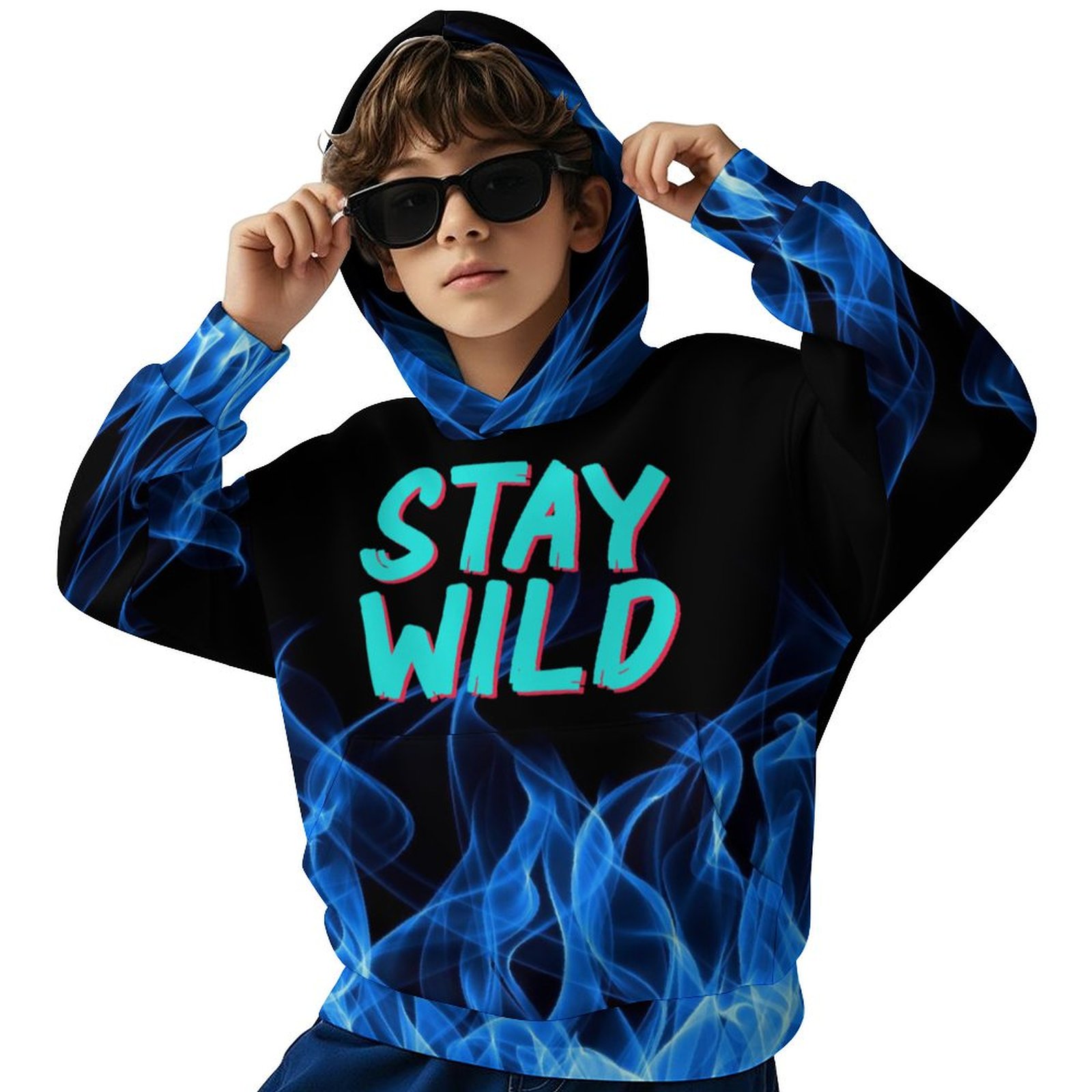 Ben Azelart Stay Wild Hoodies for Boys Girls, Pullover Hoodie with ...