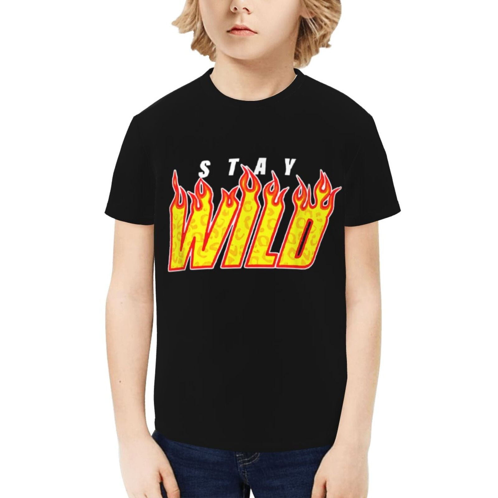 Ben Azelart Stay Wild Kids T-Shirt 3D Printed Graphic T-Shirts Boys and ...