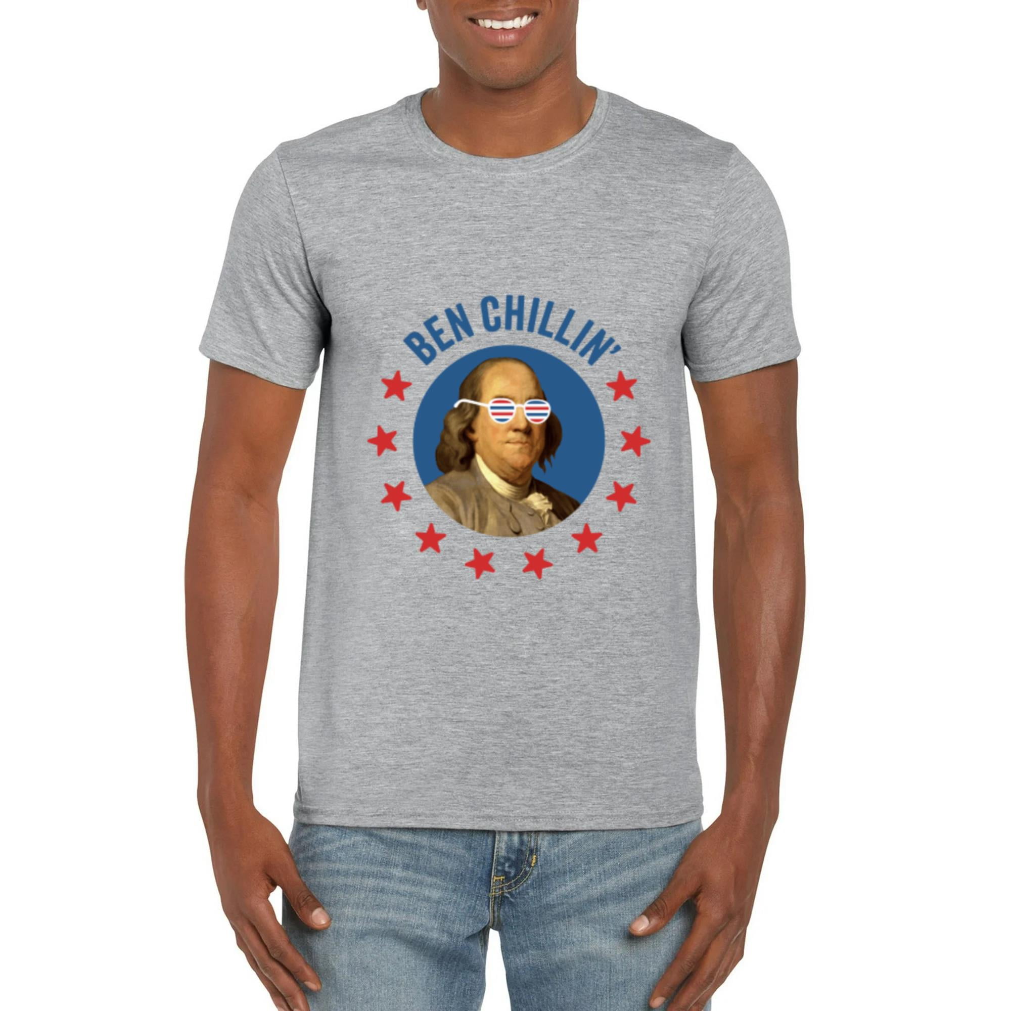Ben Chillin Retro Ben Franklin Patriotic 4th July Glass T-Shirt, for ...