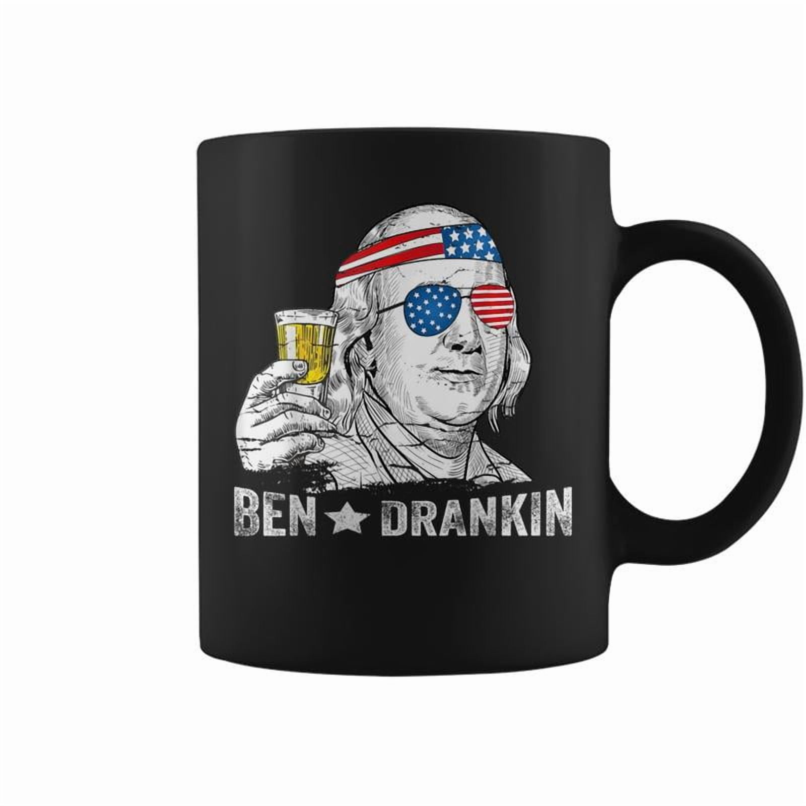 Ben Drankin Benjamin Franklin Drinking Beer 4Th Of July Coffee Mugs ...